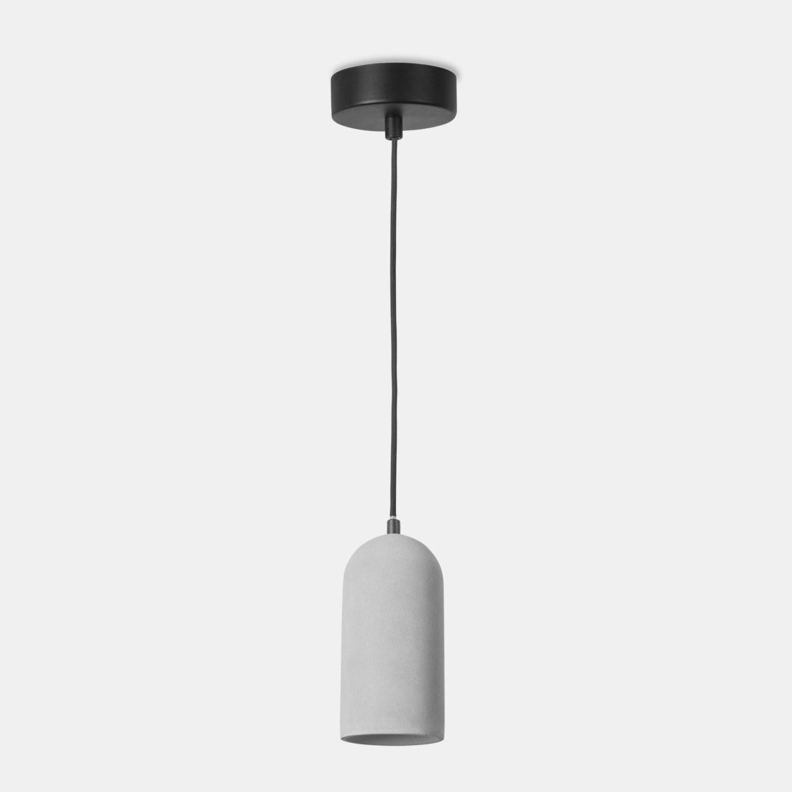 Concrete Pendant Light – Modern Cylinder Hanging Lamp – Industrial ...