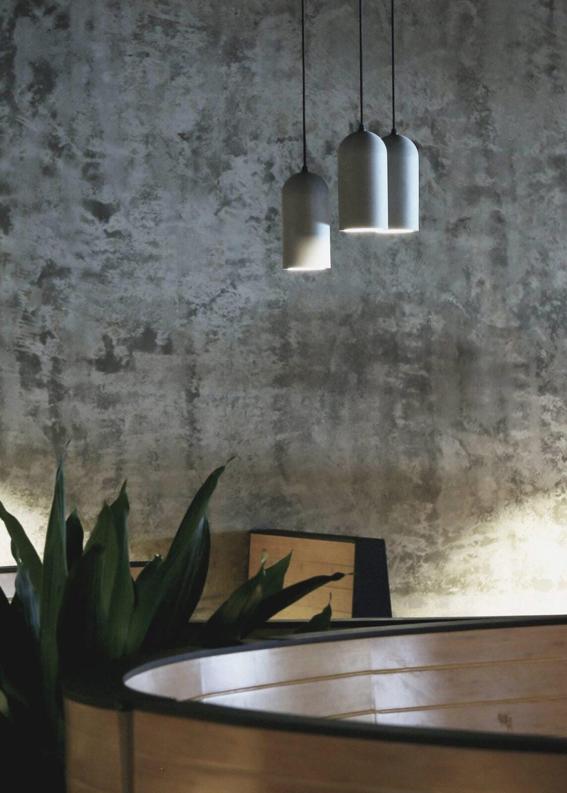 Concrete Pendant Light – Modern Cylinder Hanging Lamp – Industrial ...