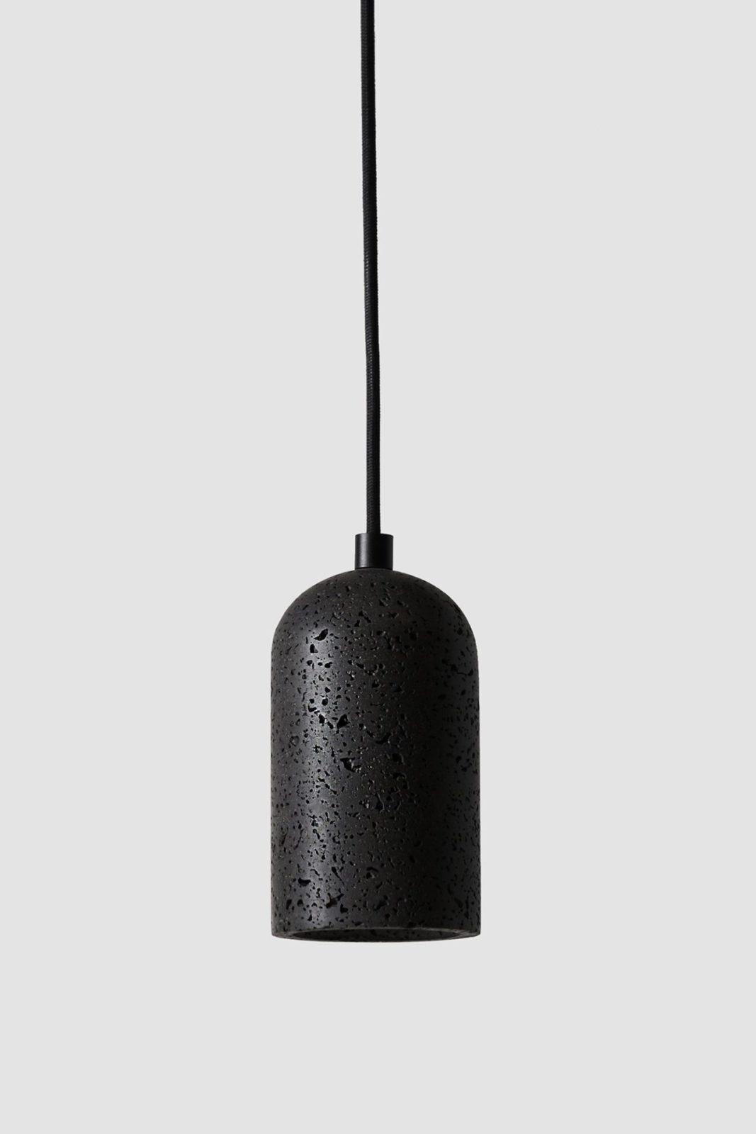 Concrete Pendant Light – Modern Cylinder Hanging Lamp – Industrial ...