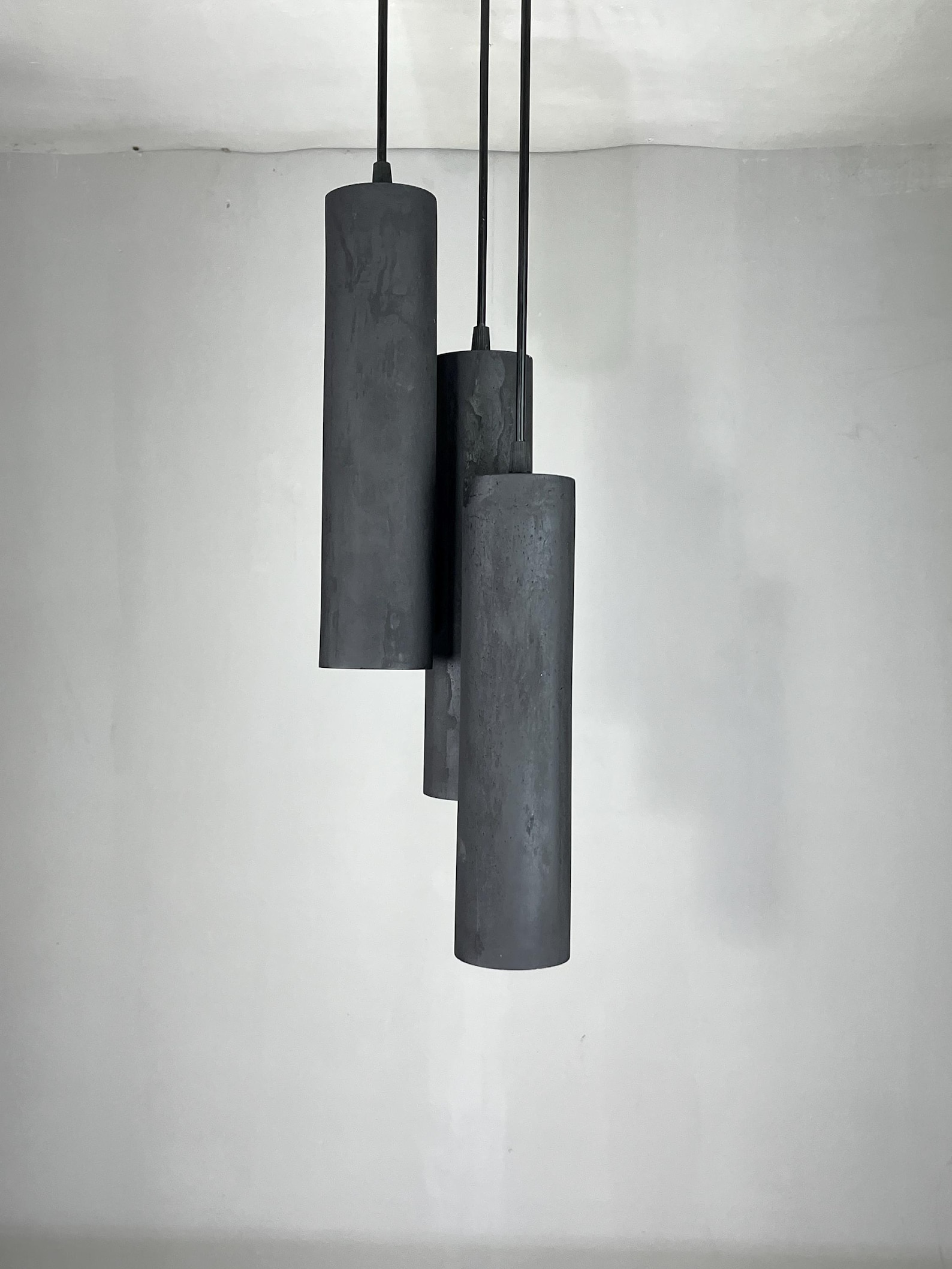 Modern Concrete Pendant Light – Industrial 3-tier Hanging Light Fixture ...