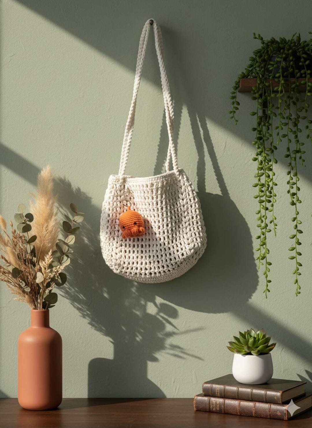 Handmade Bunny Crochet Bag | Cute Amigurumi Rabbit Accent | Boho Knit ...