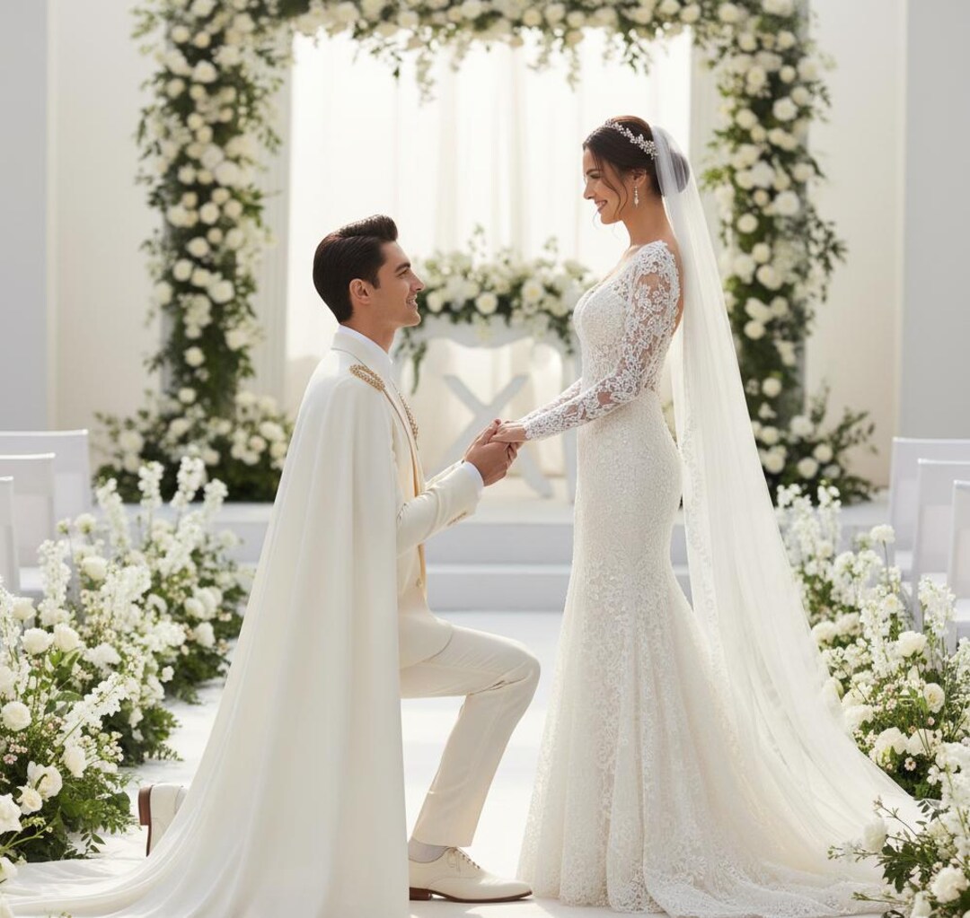 Regal Ivory Cape Suit – Luxe Formalwear for Wedding, Gala, or Red Carpet - Etsy