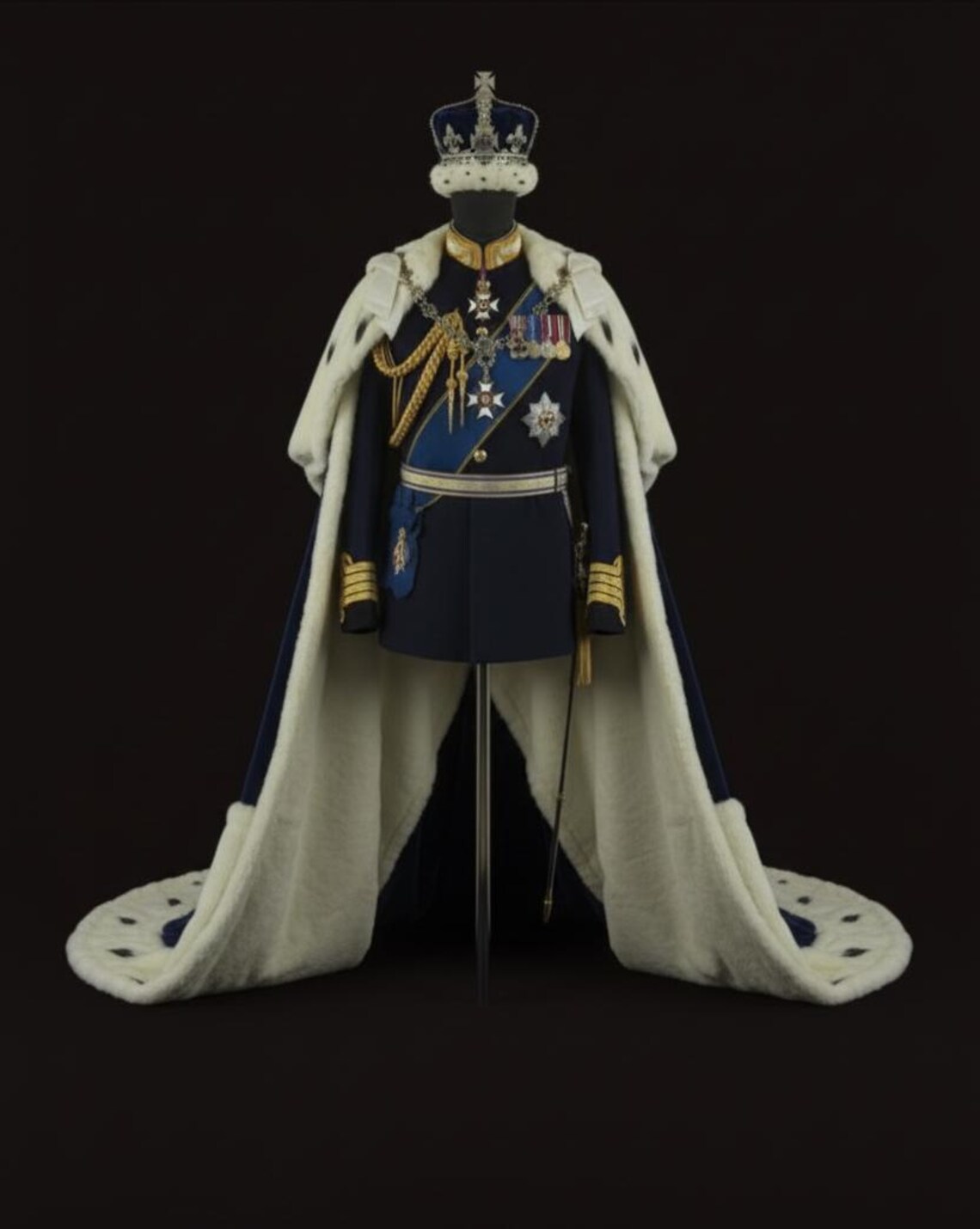 Royal Blue Velvet Cape With White Fur Trim | Luxury King Cloak | Regal ...