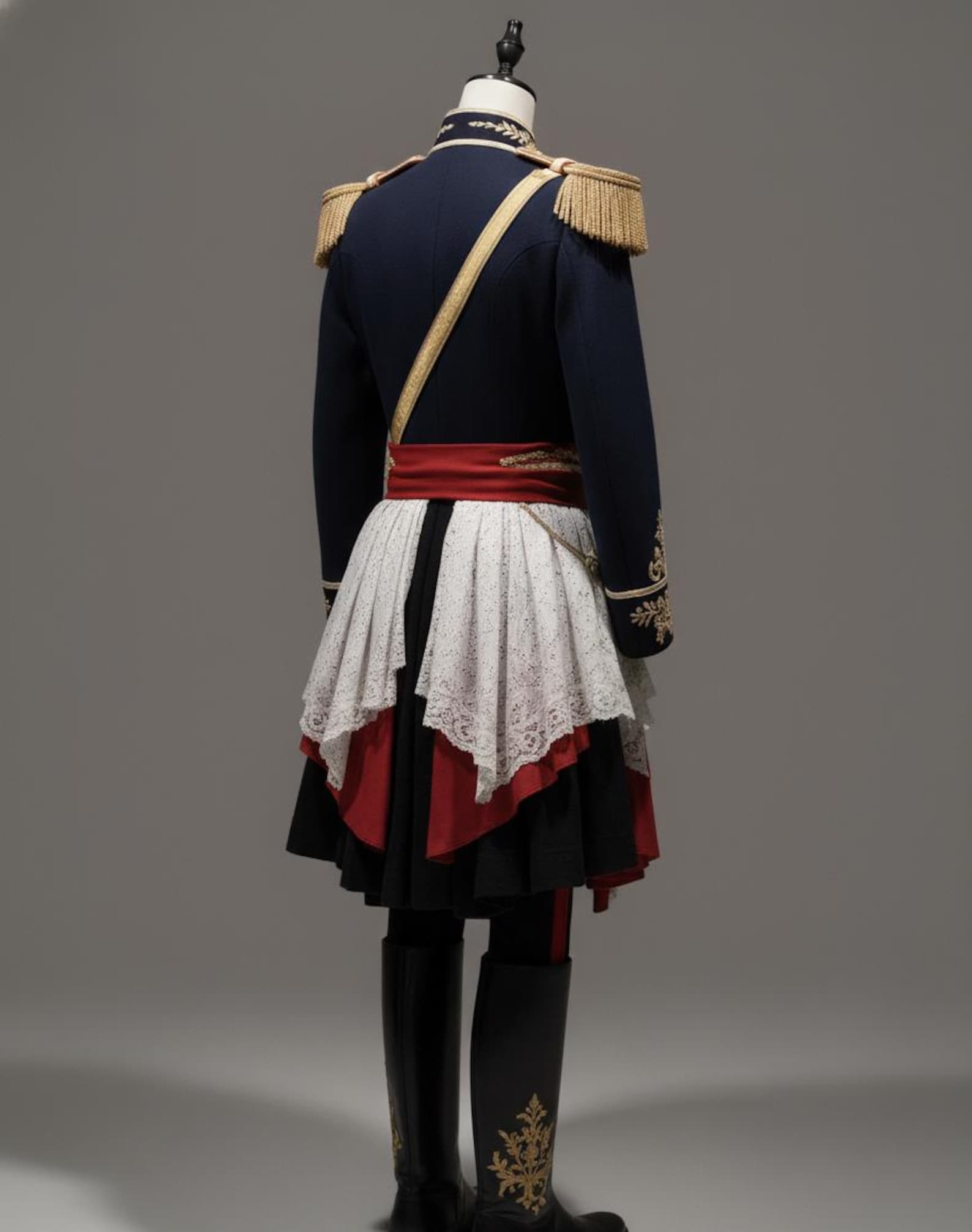 Regal Royal Military Uniform Costume – Embroidered Noble Officer Outfit ...