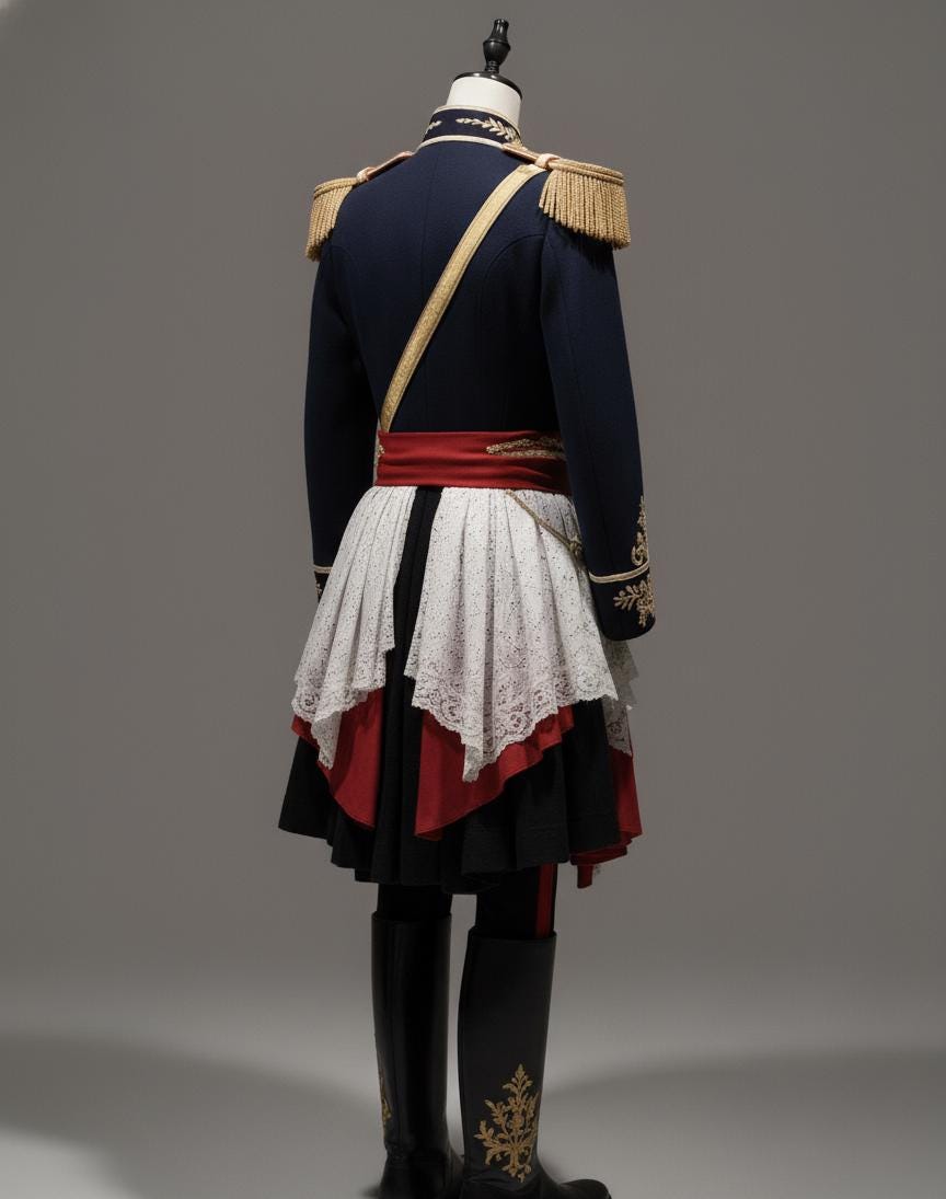 Regal Royal Military Uniform Costume – Embroidered Noble Officer Outfit ...