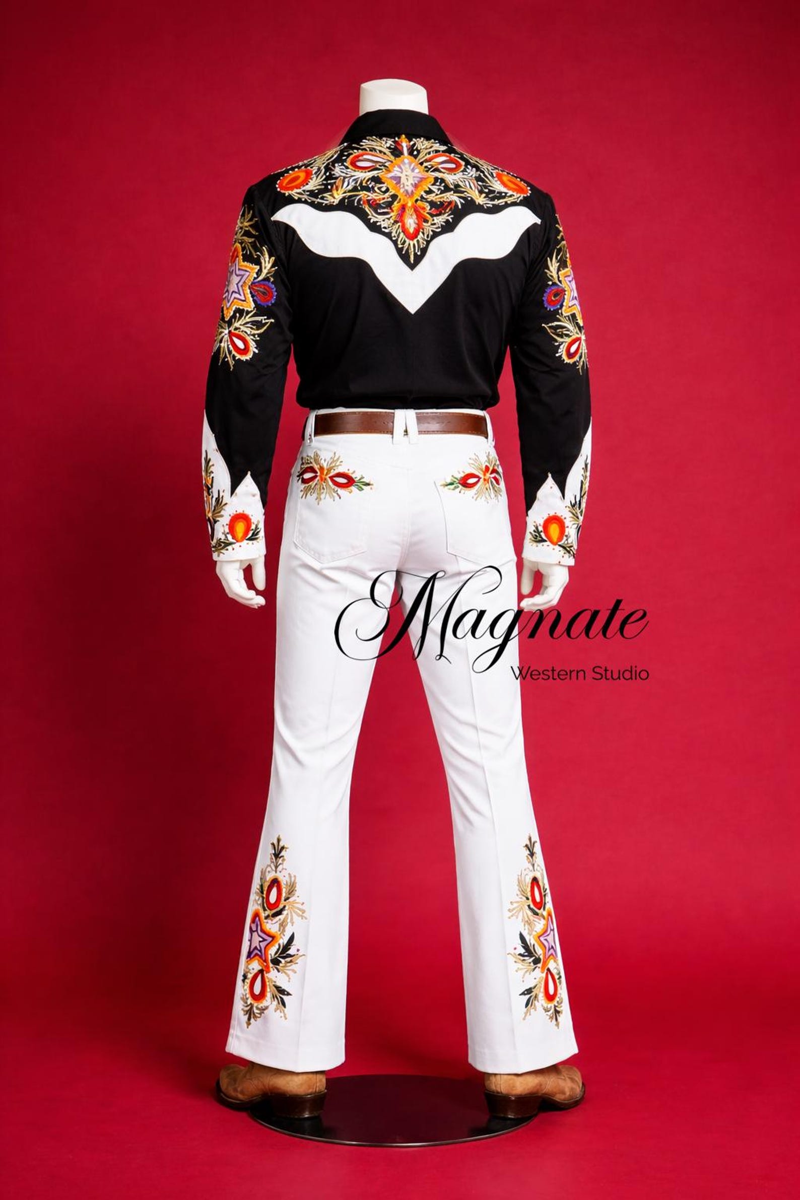 Bespoke Cosmic Cowboy Suit – Hand-embroidered Nudie Style Western Set ...