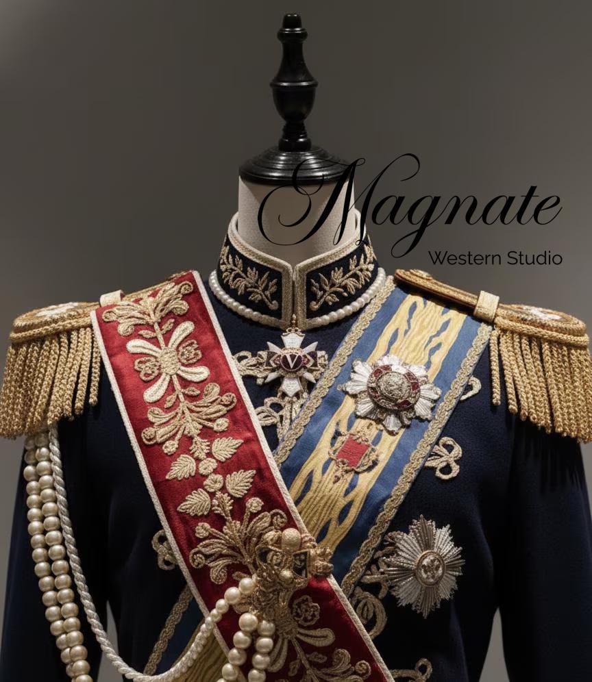 Regal Royal Military Uniform Costume – Embroidered Noble Officer Outfit ...