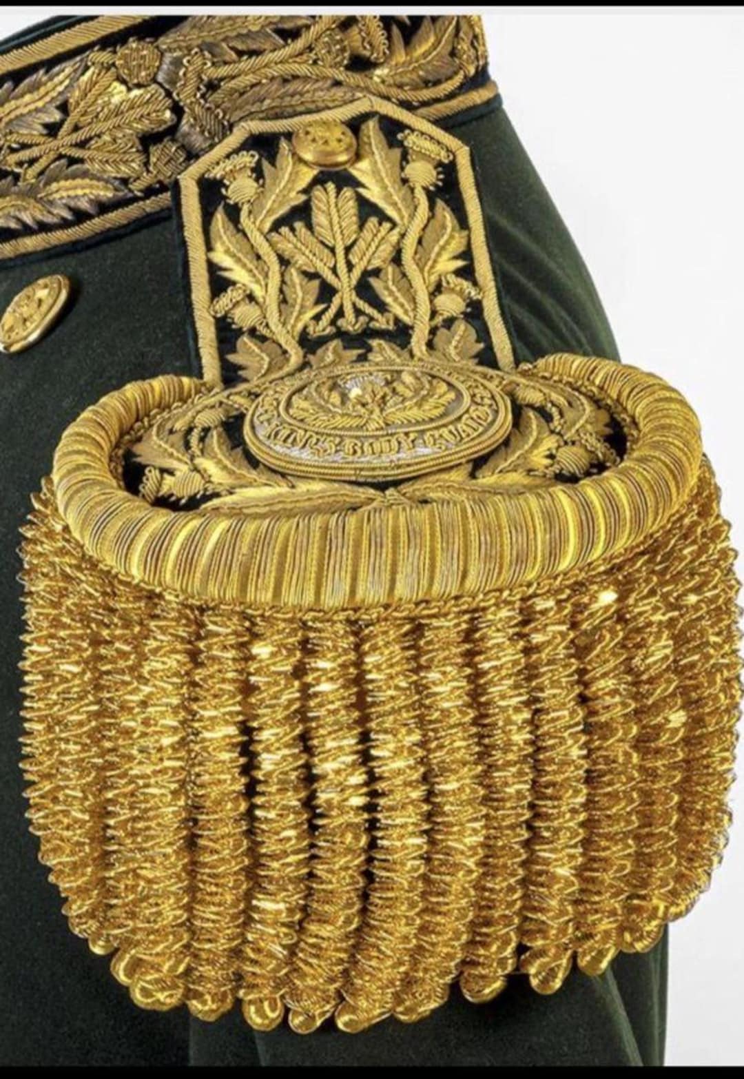 Regal Military Gold Epaulette | Hand-embroidered Ornamental Shoulder ...