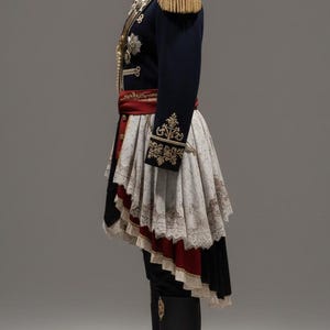 Regal Royal Military Uniform Costume – Embroidered Noble Officer Outfit ...