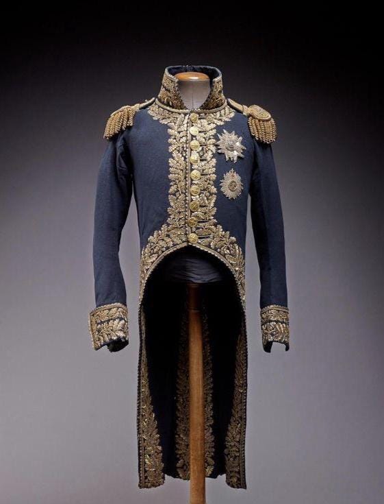 Napoleonic Era French Diplomatic Coat Blue Gold Embroidered Military ...
