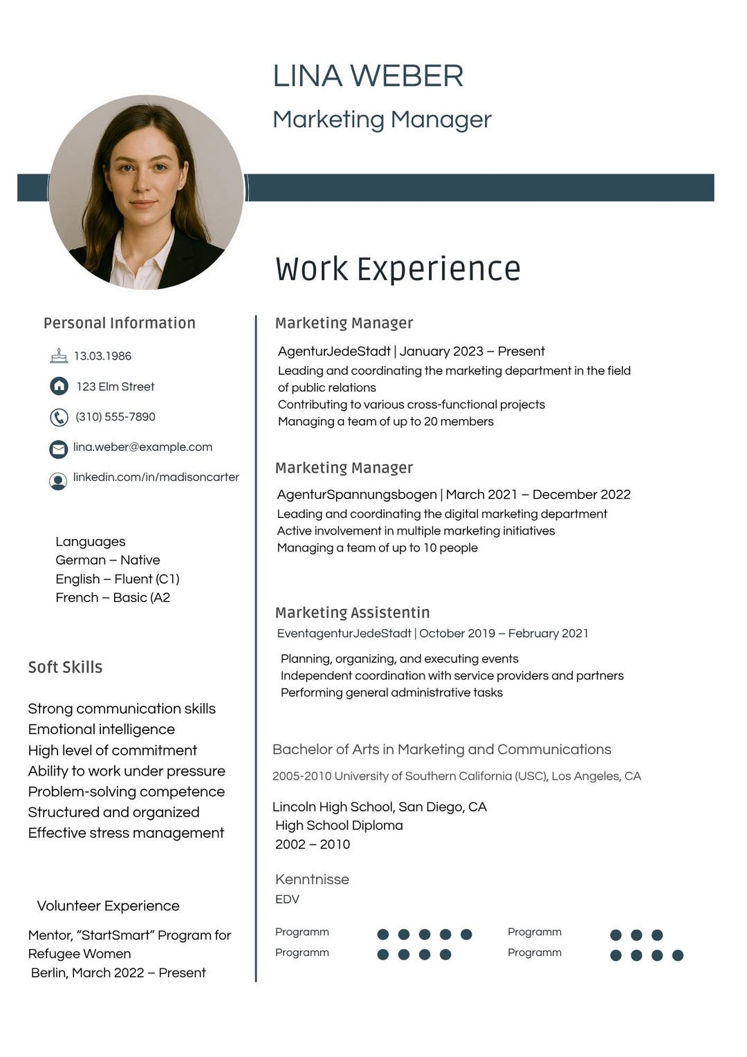 Professional Resume Template for Word – Modern CV Design for Job ...