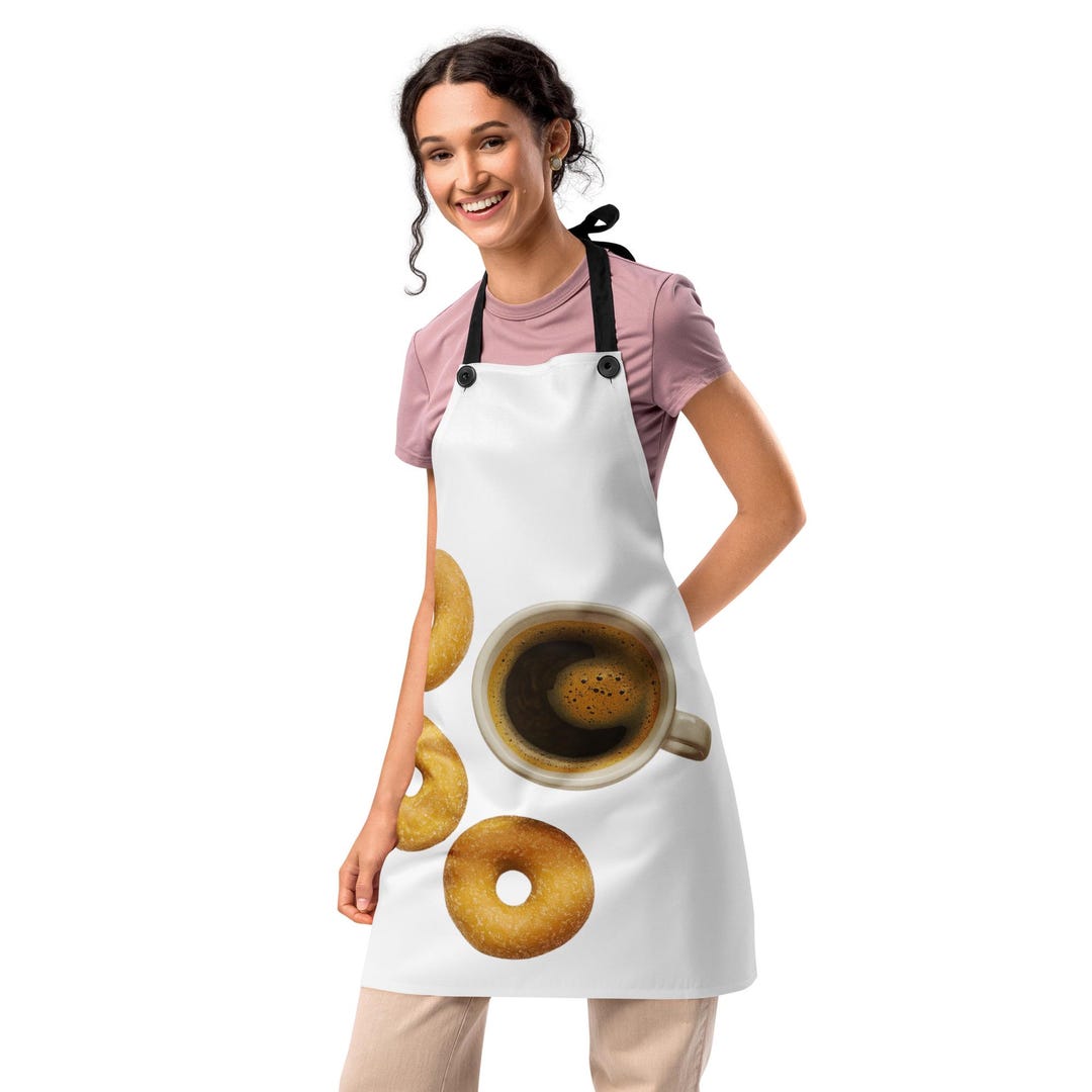 Coffee & Donuts Kitchen Apron – Cozy Barista Gift, Minimalist Coffee ...