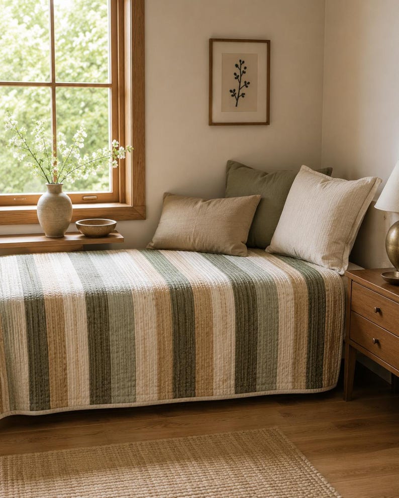Japandi Minimalist Strip Quilt Pattern PDF, Beginner Friendly Modern ...