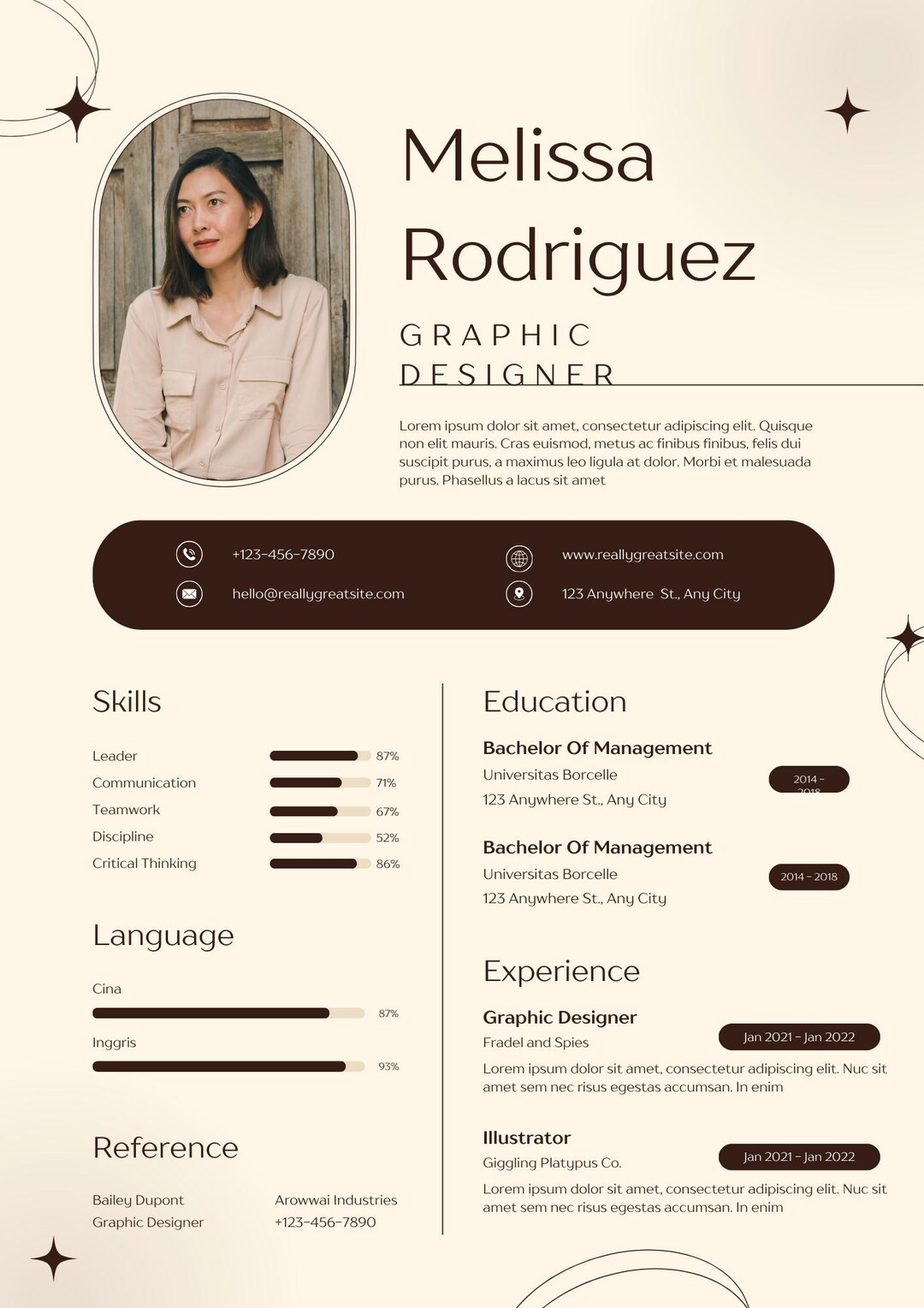 Modern Graphic Designer Resume Template | Editable CV for Creative ...