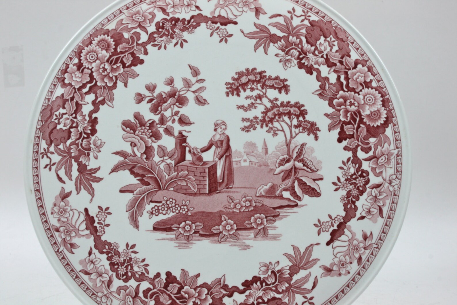 Vintage Spode Cake Plate, Georgian Series Red Transferware Historical ...