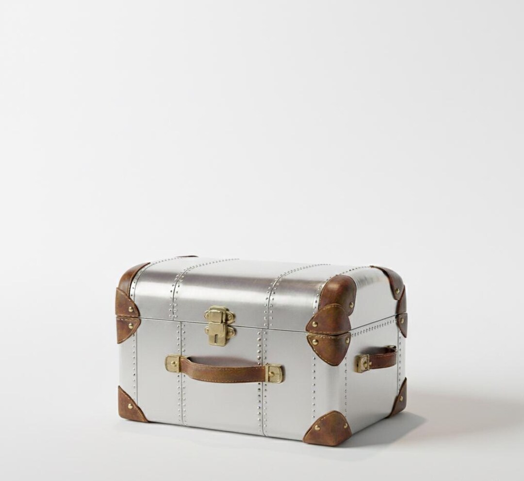 Handmade Aviator Aluminum Trunk Box | Riveted Industrial Coffee Table ...