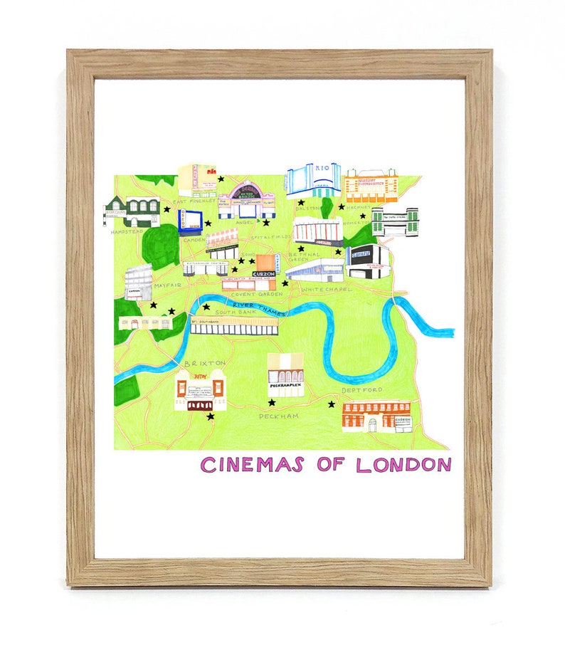 A4 Signed Print - Cinemas of London Map - Etsy