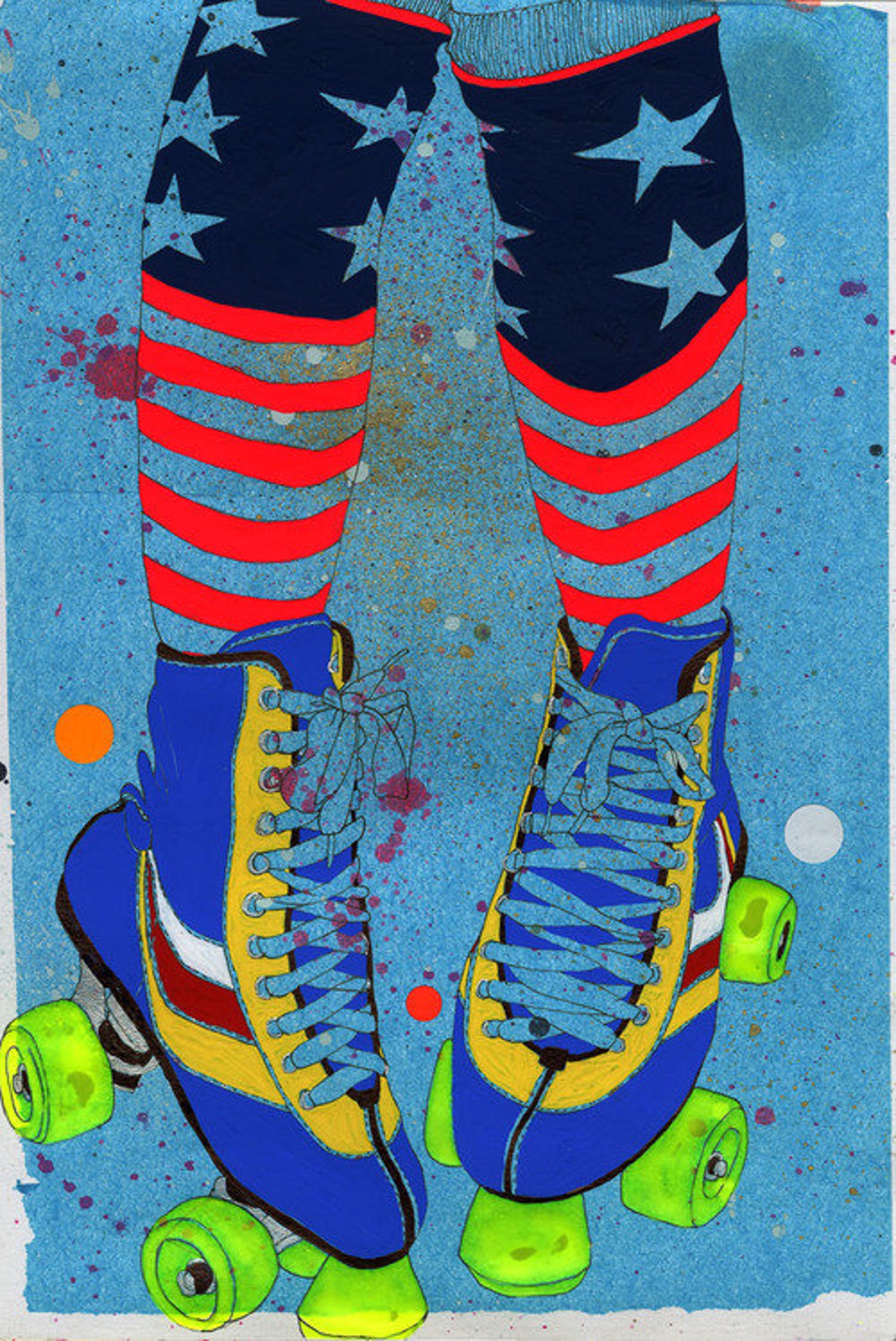 A4 Signed Print - Retro Roller Skates - Etsy