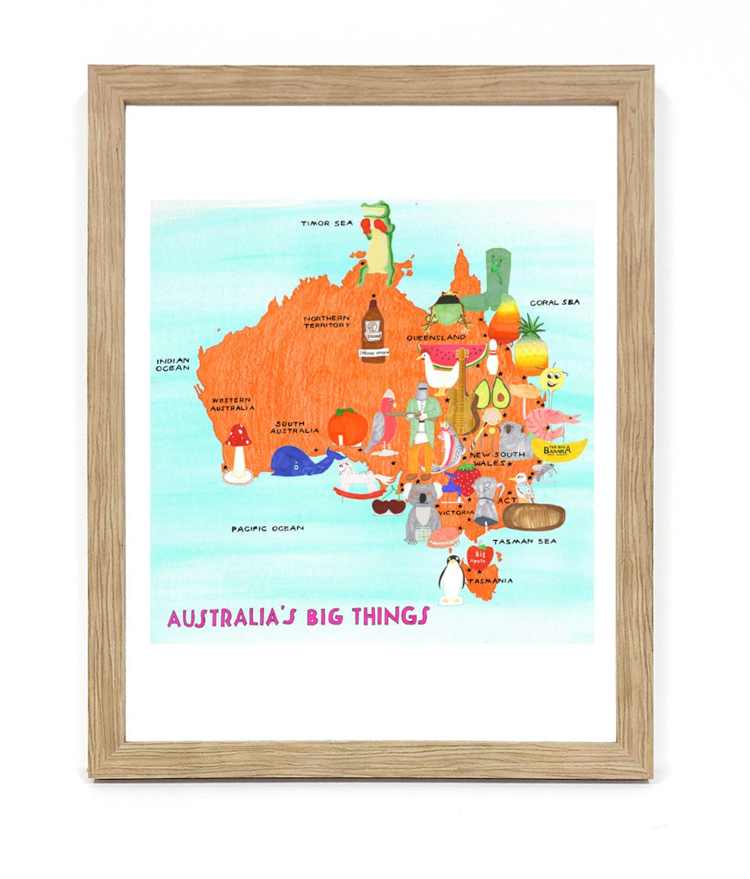 A4 Signed Print - Australia's Big Things Map - Etsy