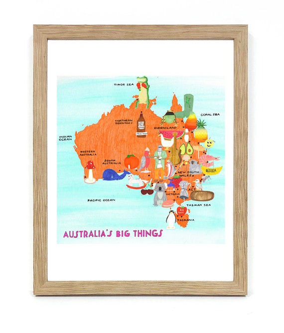 A4 Signed Print Australia's Big Things Map | Etsy