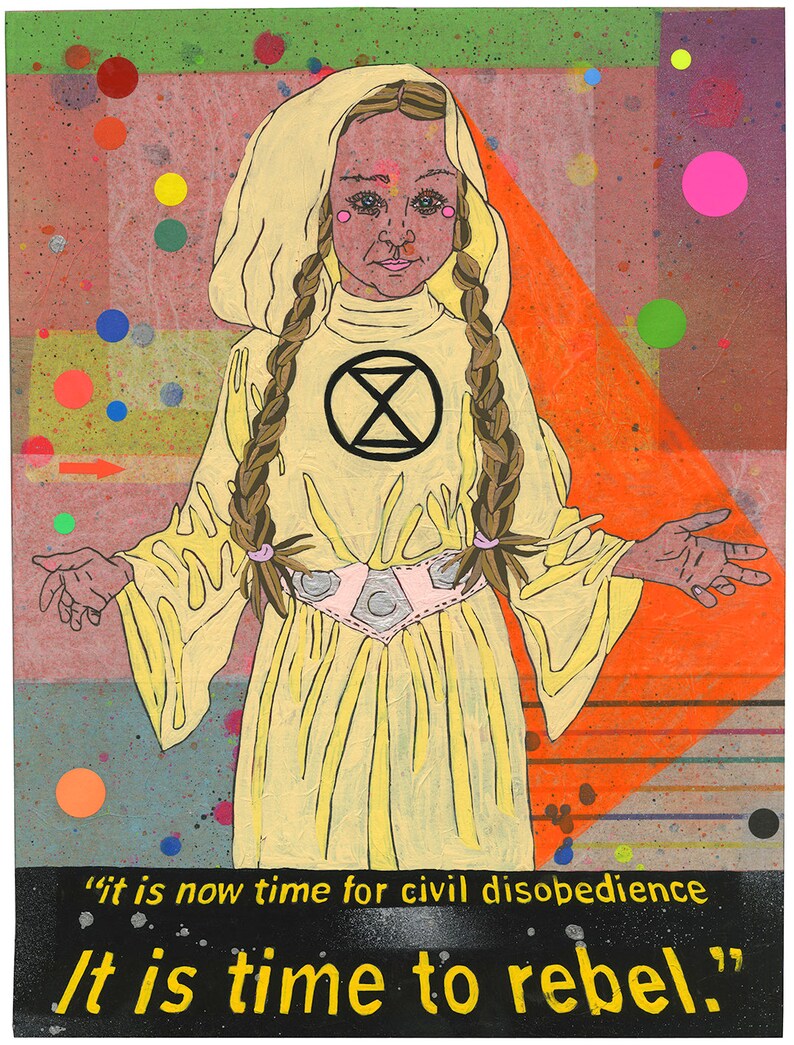 A4 Signed Print Greta Thunberg as Princess Leia Rebel - Etsy