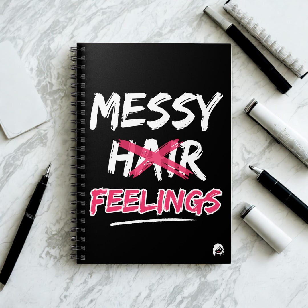 Messy Feelings Spiral Notebook - Ruled Lines, Cute Design, Halloween ...