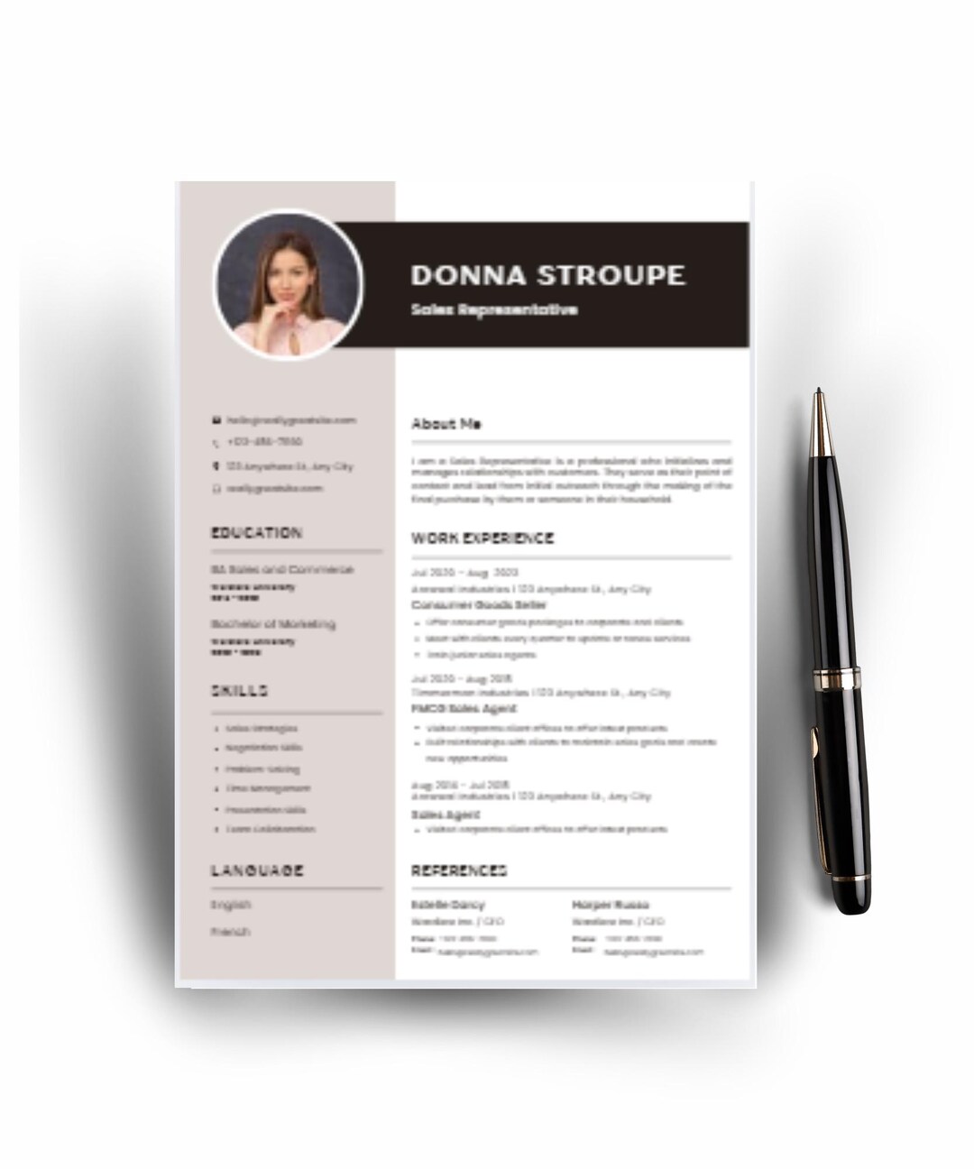 Classic Resume Design – Professional CV Template - Etsy
