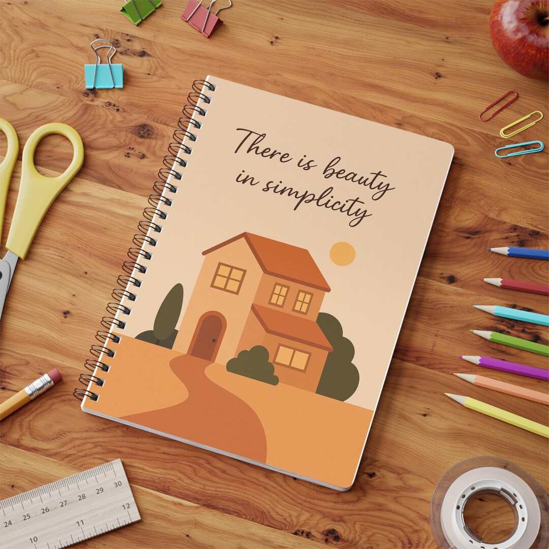 Inspirational Spiral Notebook – 'beauty in Simplicity' Quote, A5 ...