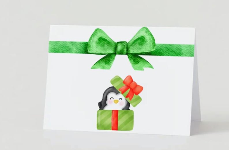 Printable Christmas Cards for Kids: Set of 4 Holiday Cards (digital ...