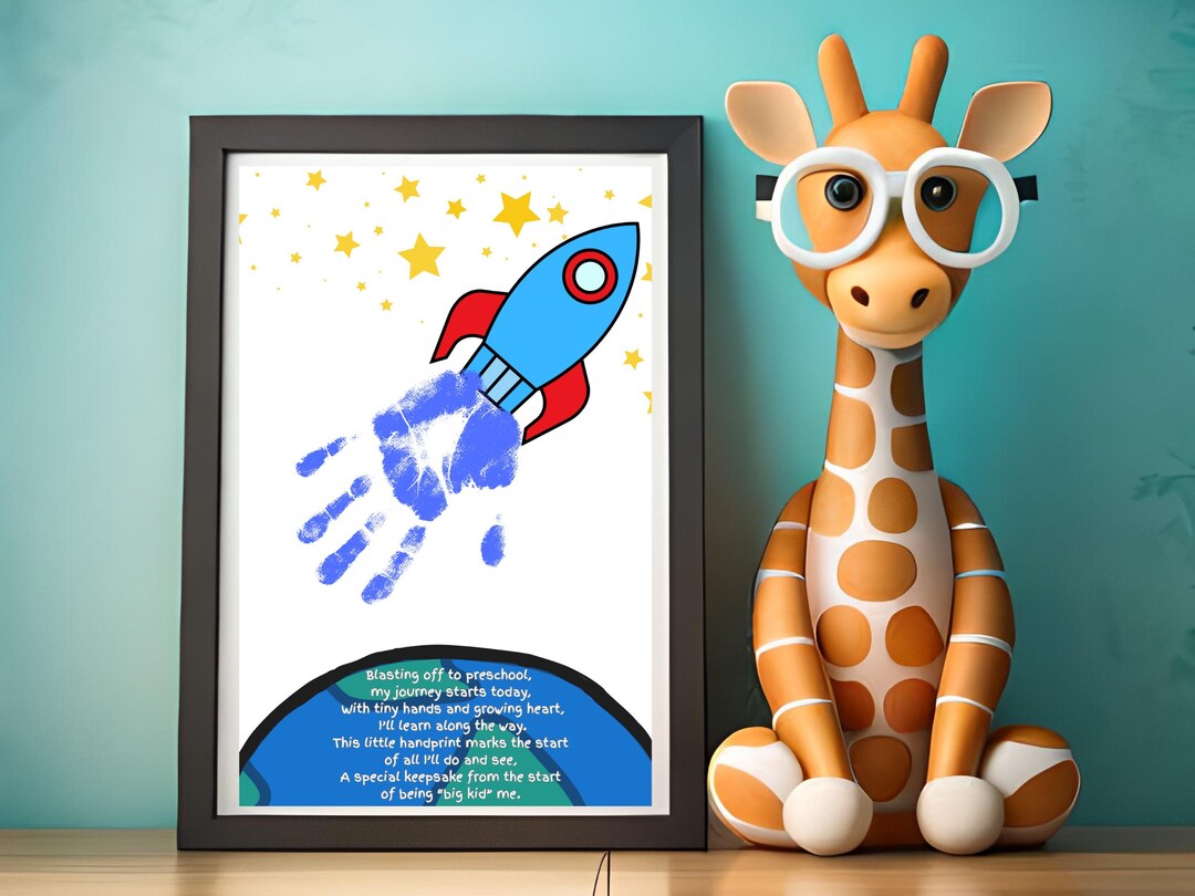 Rocket Handprint Wall Art | PDF Printable | Preschool Keepsake | Back ...