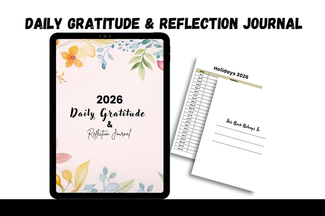 2026 Daily Gratitude Reflection Journal | Self-care, Affirmations ...