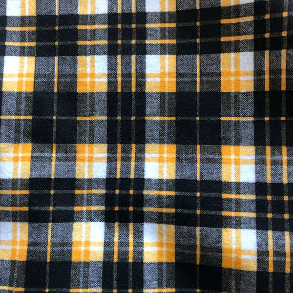 Yellow Plaid Fabric - Etsy