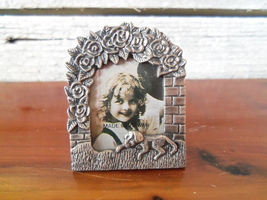 Vintage Dog Picture Frame: Mini Metal Ornate Floral Frame - Etsy