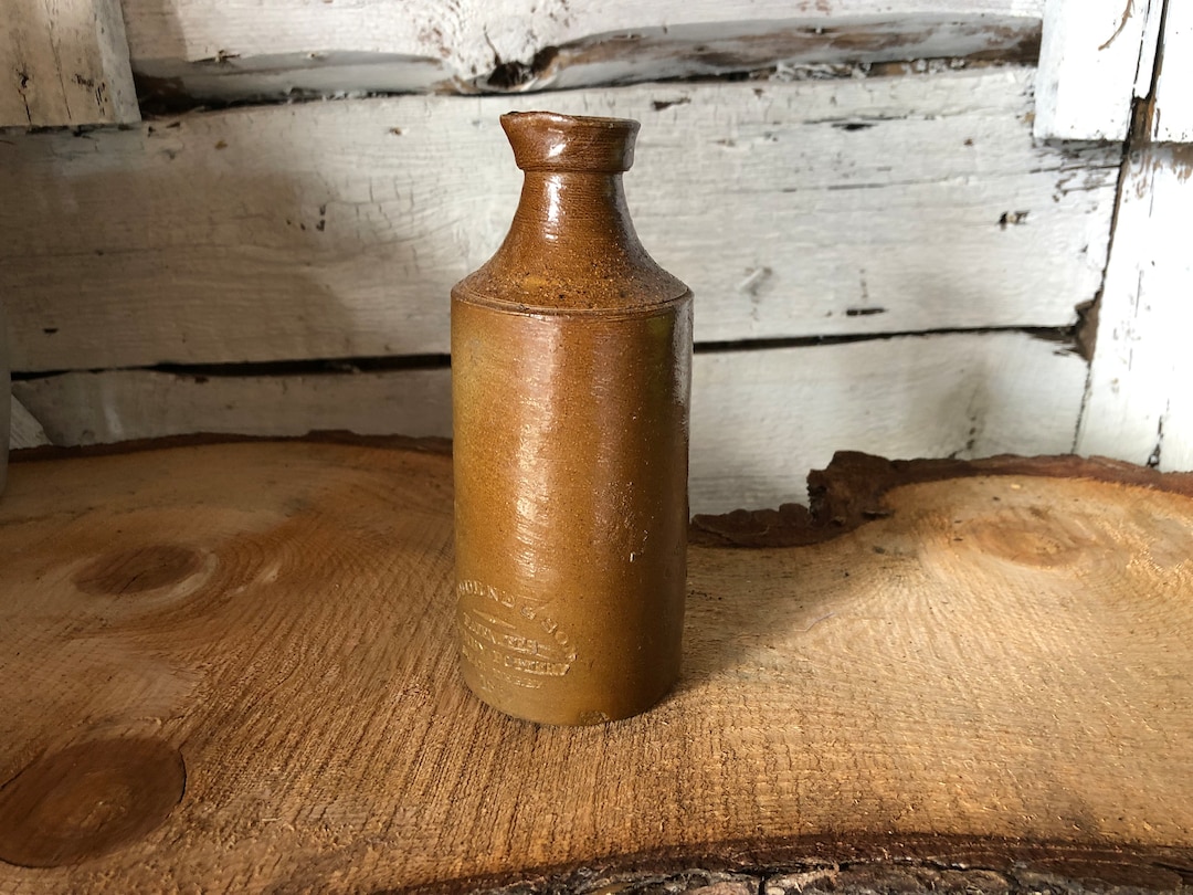 Stoneware Ink Bottle - Antique Stoneware Ink Jar - Etsy