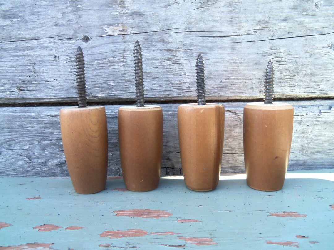 Vintage Furniture Legs Wood Legs Mid Century Wooden Furniture Feet Set ...
