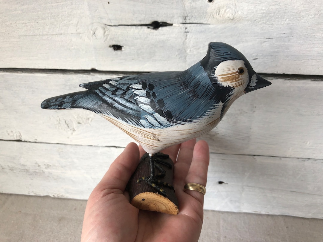 Blue Jay Bird Carving - Vintage Bird Carving - - Etsy
