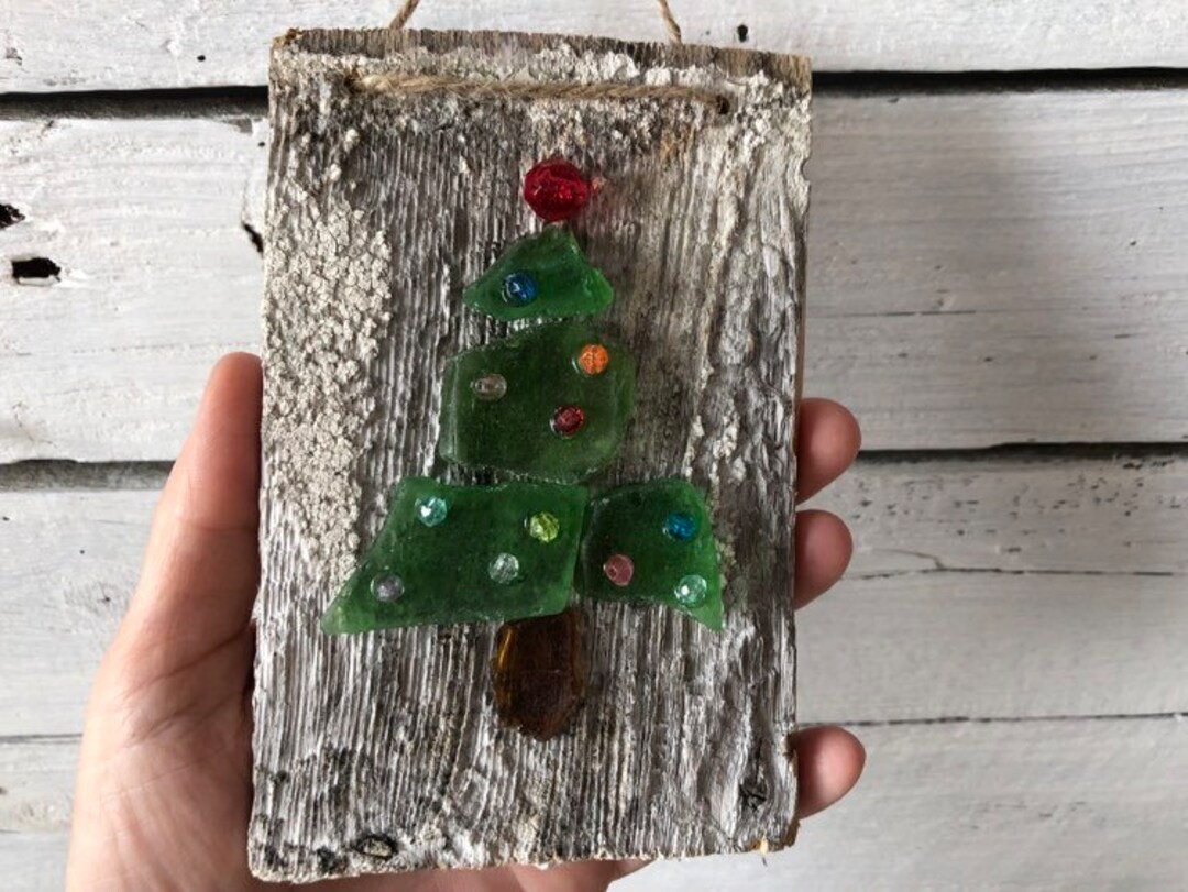 Nova Scotia Sea Glass Ornament Vintage Shingle and Sea Glass Ornament ...