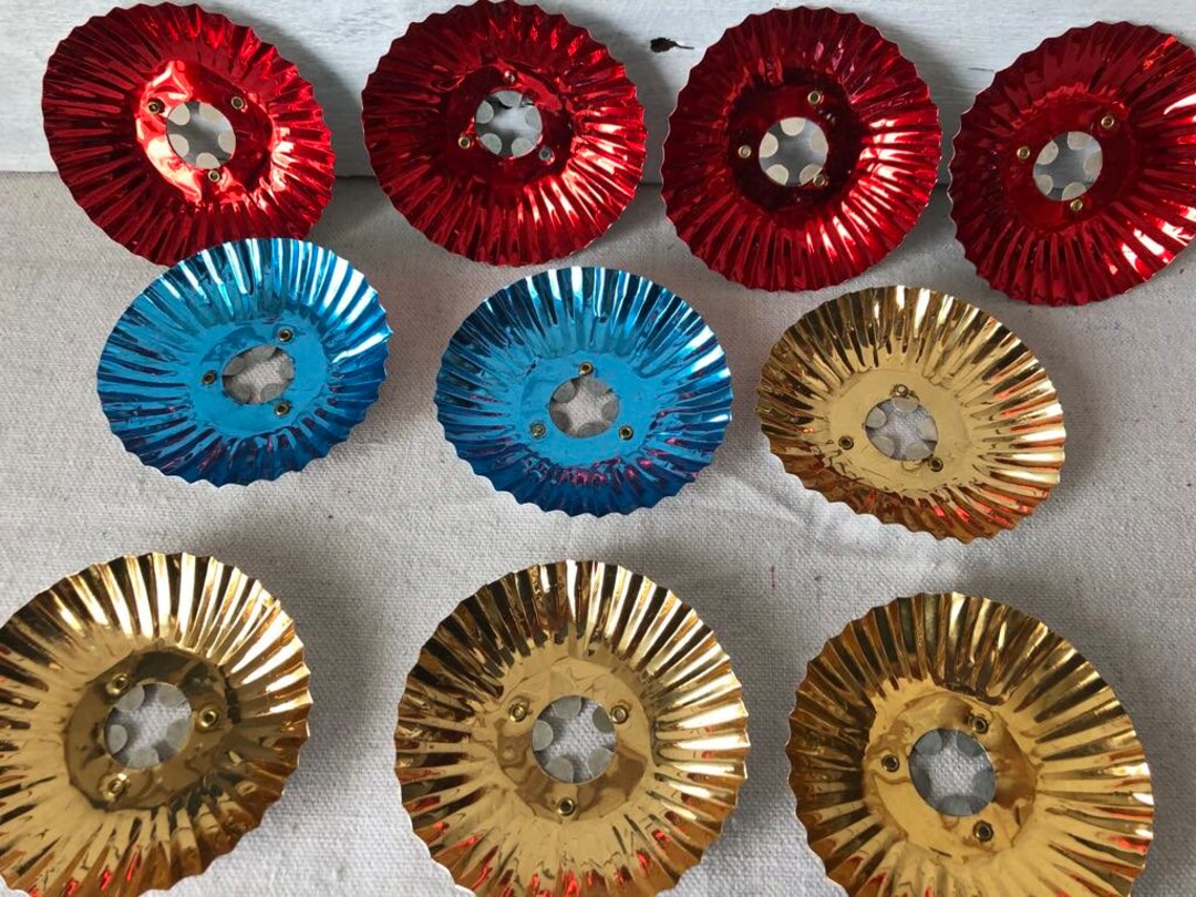 Vintage Set of 10 Glo Foil Starburst Christmas Tree Light Reflector ...