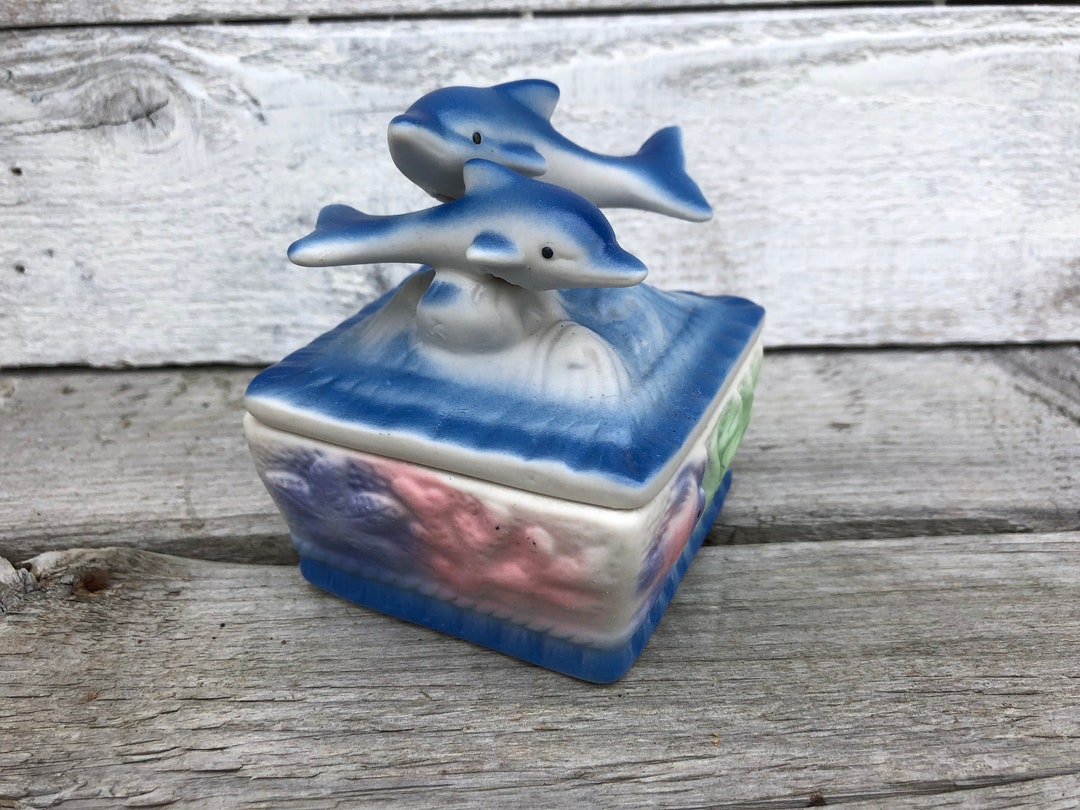 Dolphin Trinket Box: Nautical Cottage Decor, Ring Case - Etsy