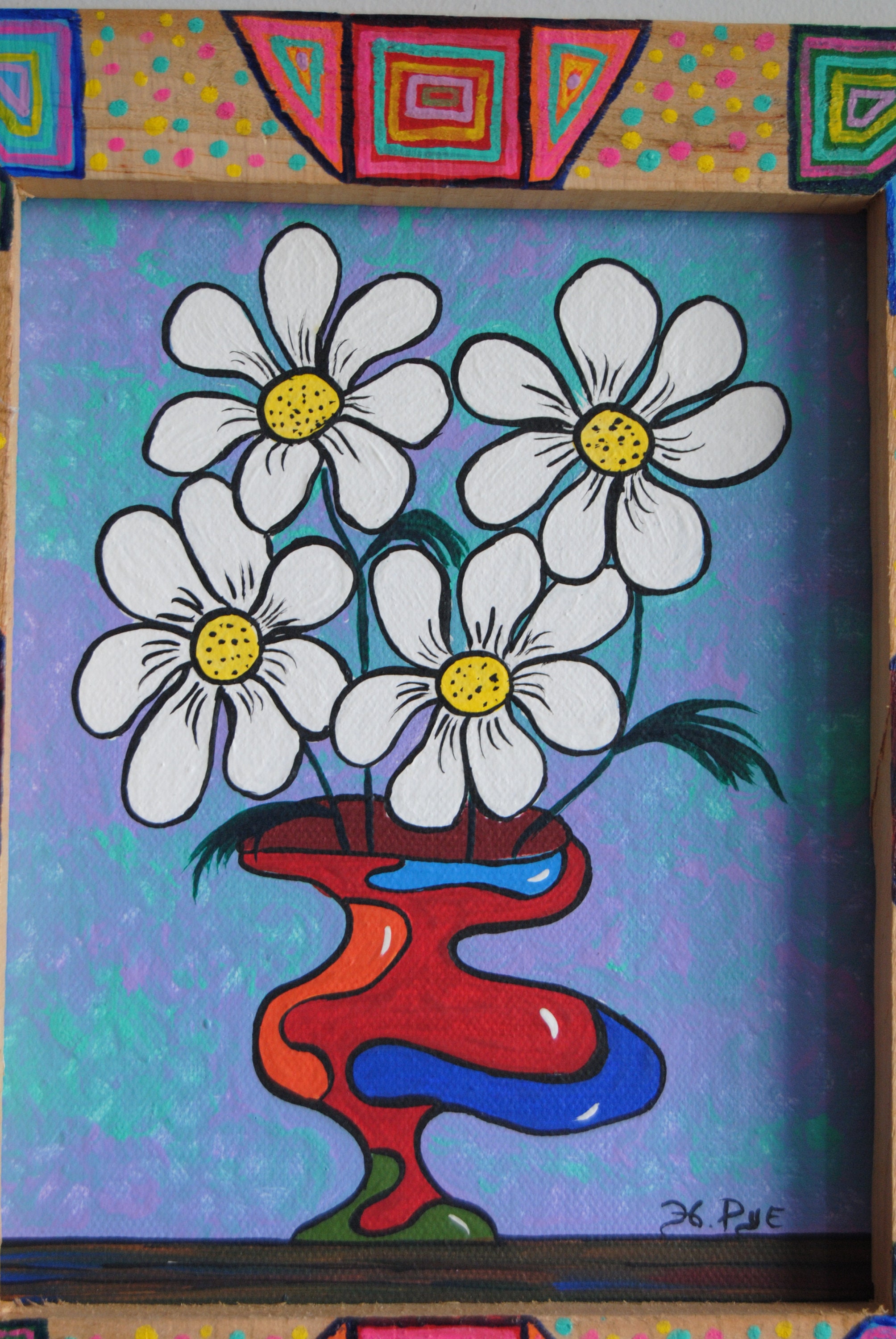 Original painting Flower painting Floral painting Whimsical Folk art ...