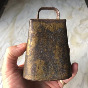 Antique Cow Bell Rustic Folded Riveted Cowbell With Original Clapper ...