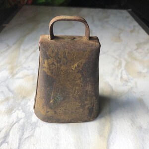 Antique Cow Bell Rustic Folded Riveted Cowbell With Original Clapper ...