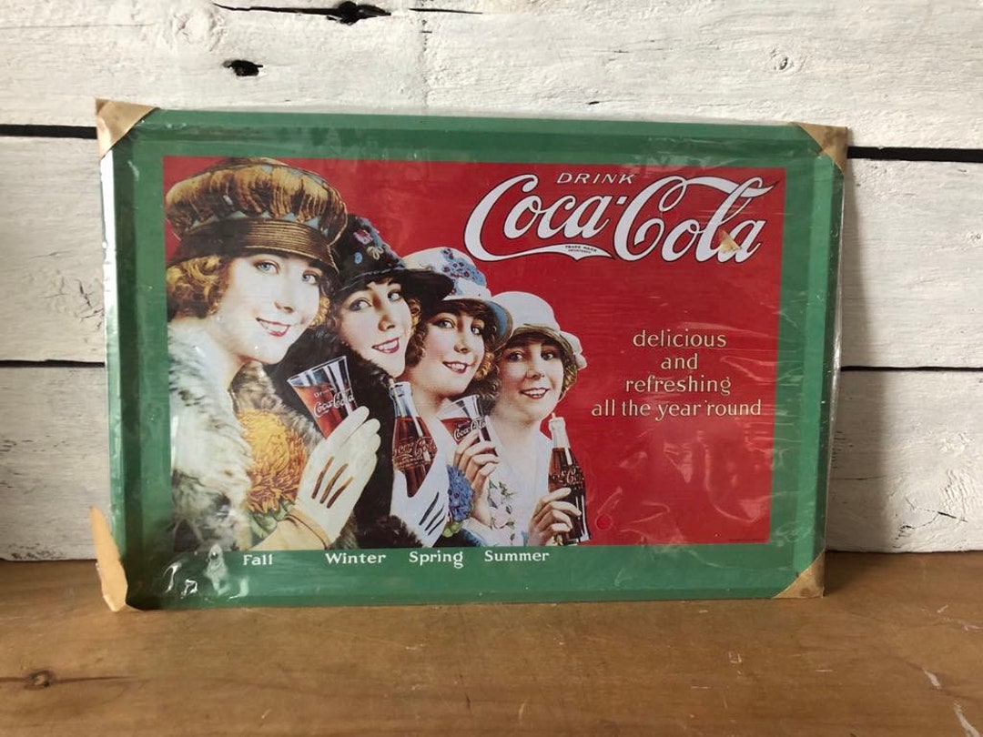 Vintage Coca-cola Tin Sign delicious and Refreshing All Year Round 12 X ...