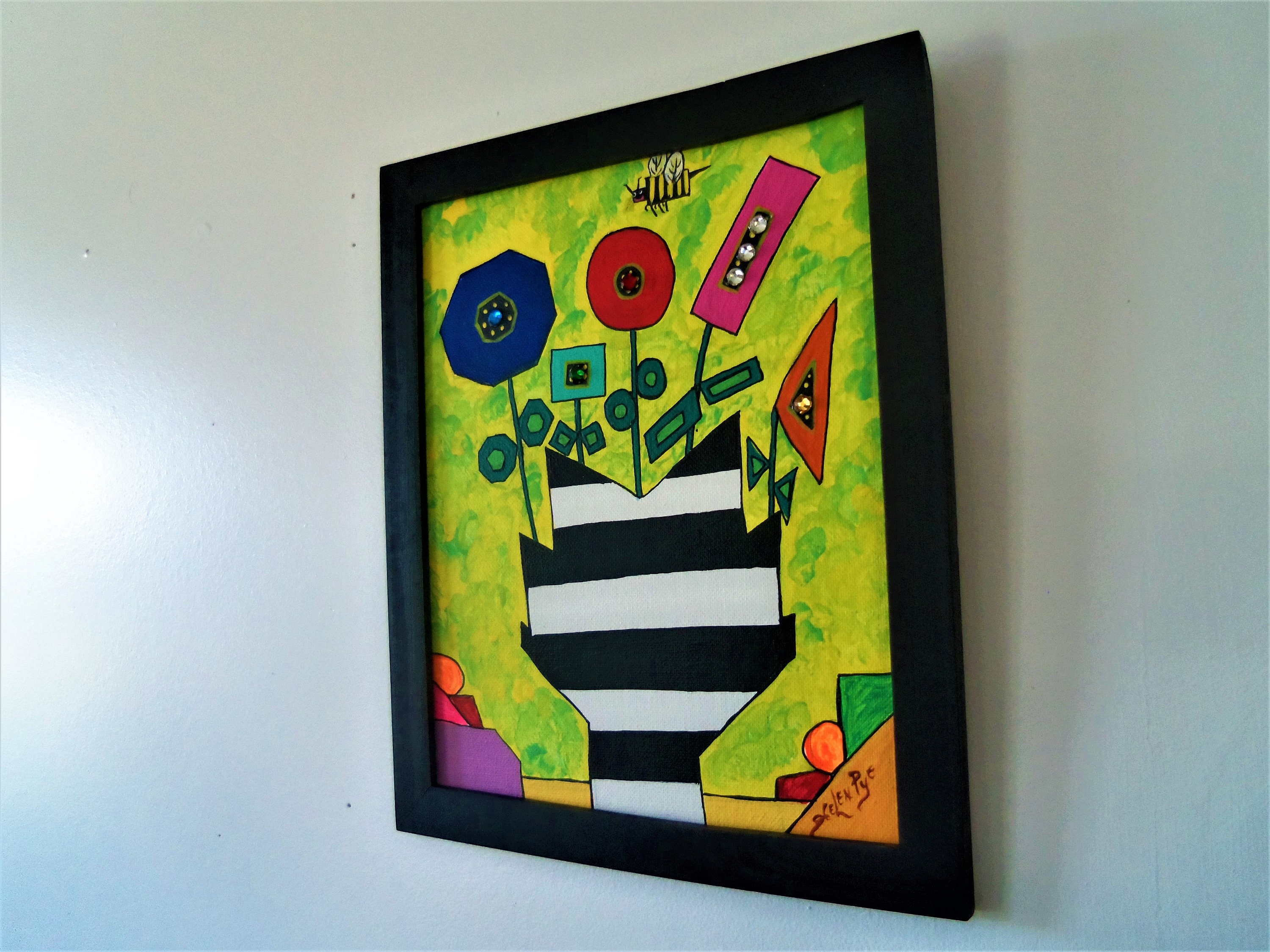 Original painting Flower painting Floral painting Whimsical Folk art ...