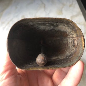 Antique Cow Bell Rustic Folded Riveted Cowbell With Original Clapper ...
