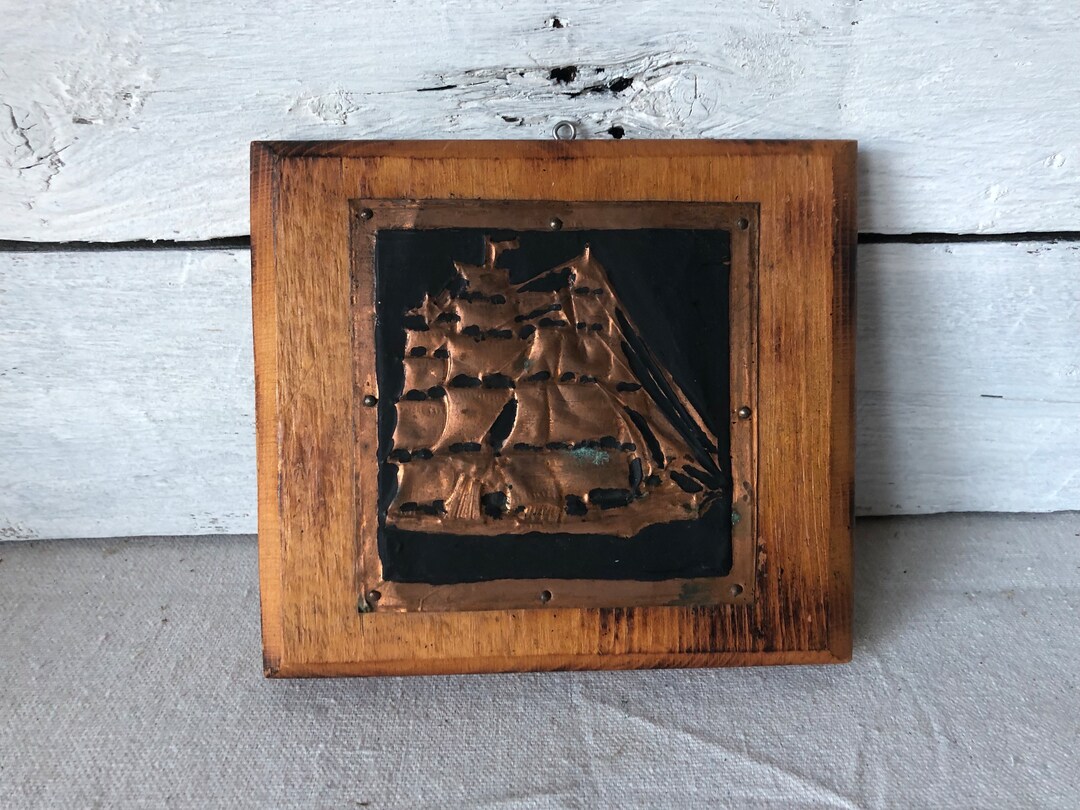 Nautical Decor. - Tall Ship Copper Craft - Sailing Ship Nautical Wall ...