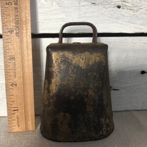 Antique Cow Bell Rustic Folded Riveted Cowbell With Original Clapper ...
