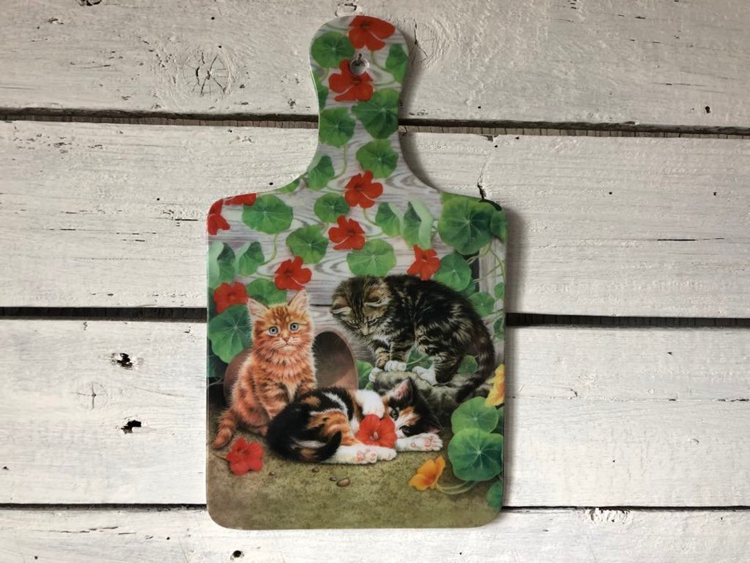 Vintage Mela-ware Cat Cutting Board Cat Decor Melamine Chopping Board ...