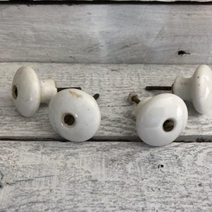White Porcelain Knobs Lot of 4 Kitchen Cabinet Pulls Vintage Dresser Decor - Etsy