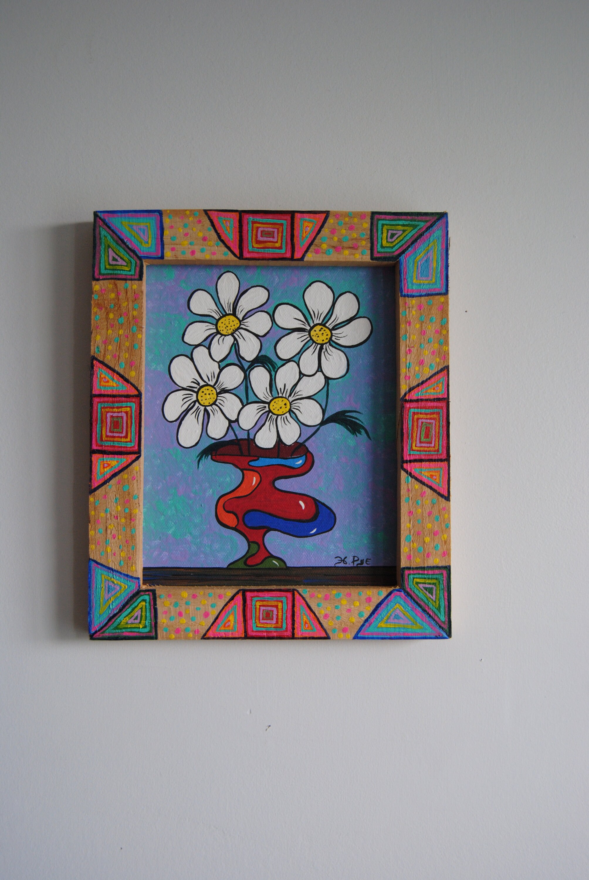 Original painting Flower painting Floral painting Whimsical Folk art ...